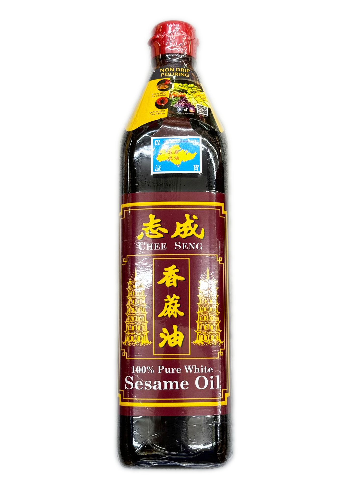 Chee Seng 100% Pure White Sesame Oil 750ml - 志成 100% 纯正白麻油 750ml
